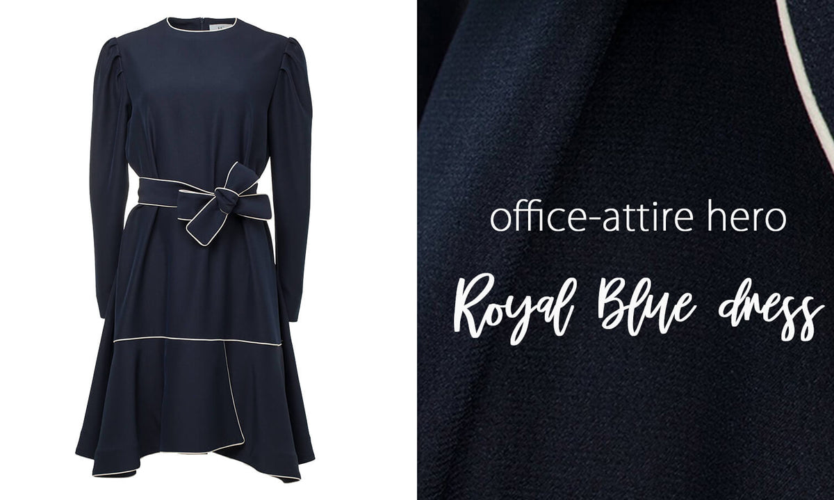 Office-attire hero: Royal blue dress - FG atelier