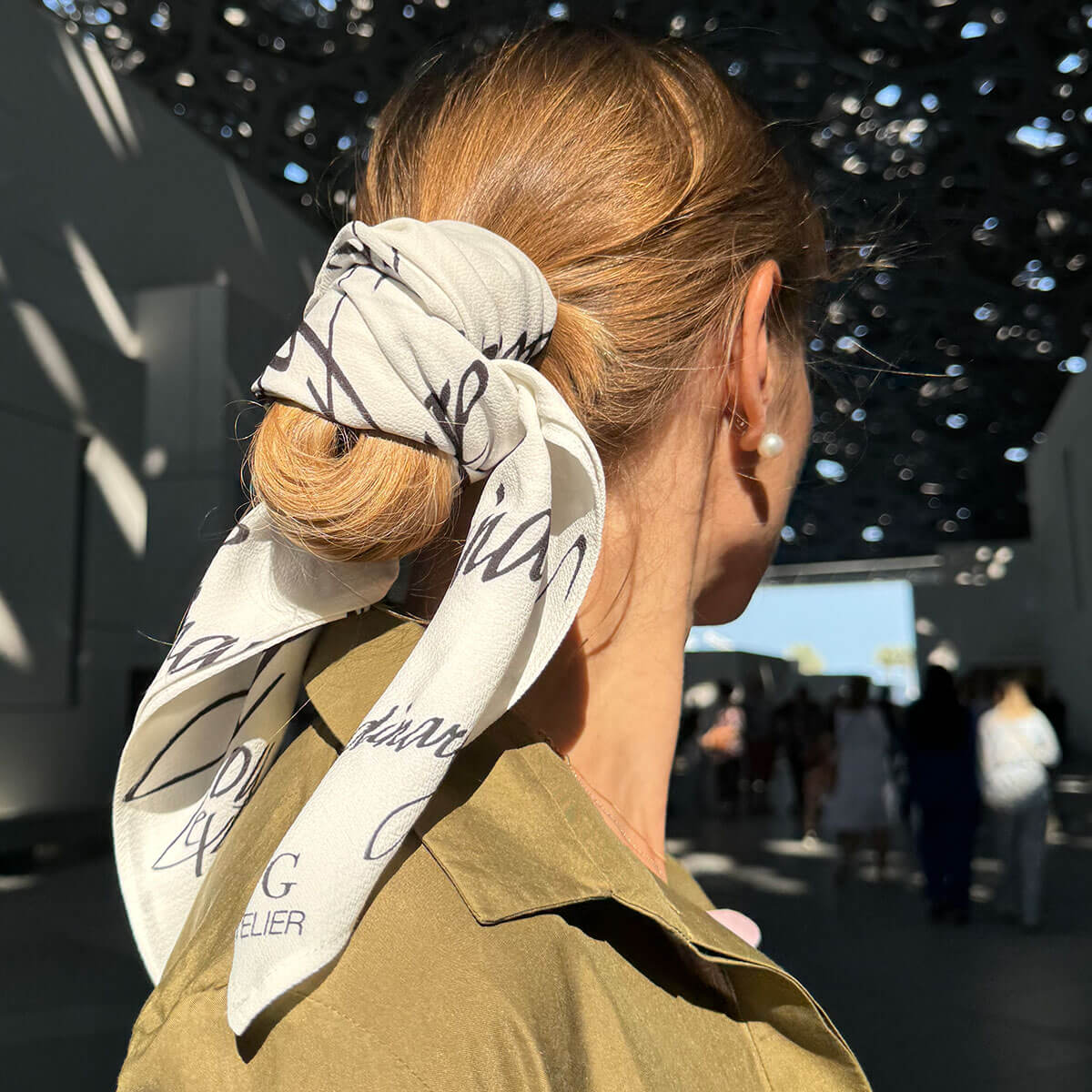 Black and White Calligraphy Print Scarf You Are Extraordinary - FG atelier