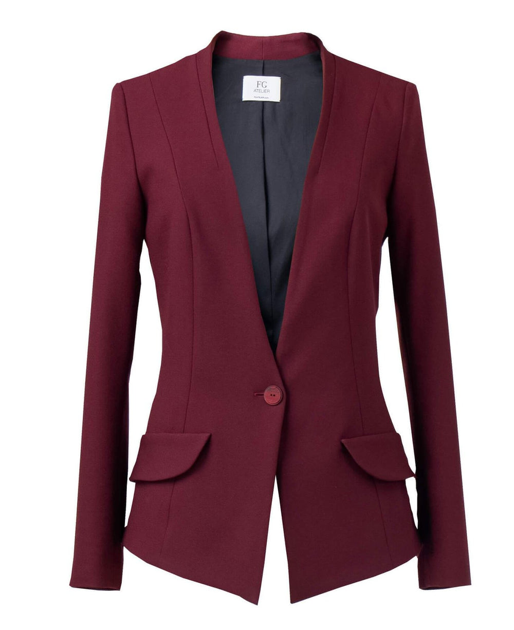 Burgundy Viscose Crepe Jacket | FG atelier